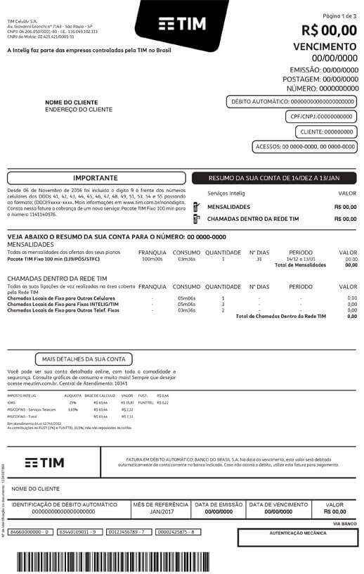 Tudo sobre sua conta | Atendimento TIM